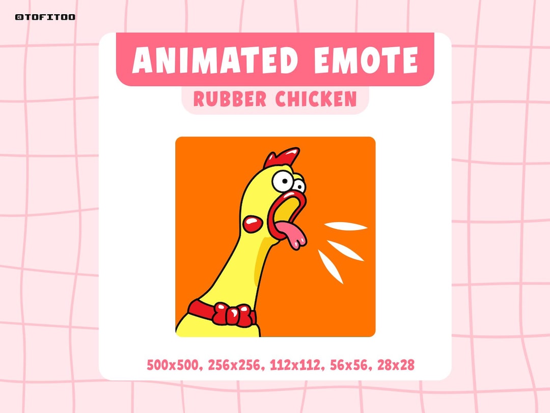Animated Screeching Rubber Chicken Emote Streamers, Cute Kawaii, Unique ...