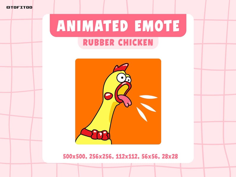Animated Screeching Rubber Chicken Emote Streamers, Cute Kawaii, Unique ...
