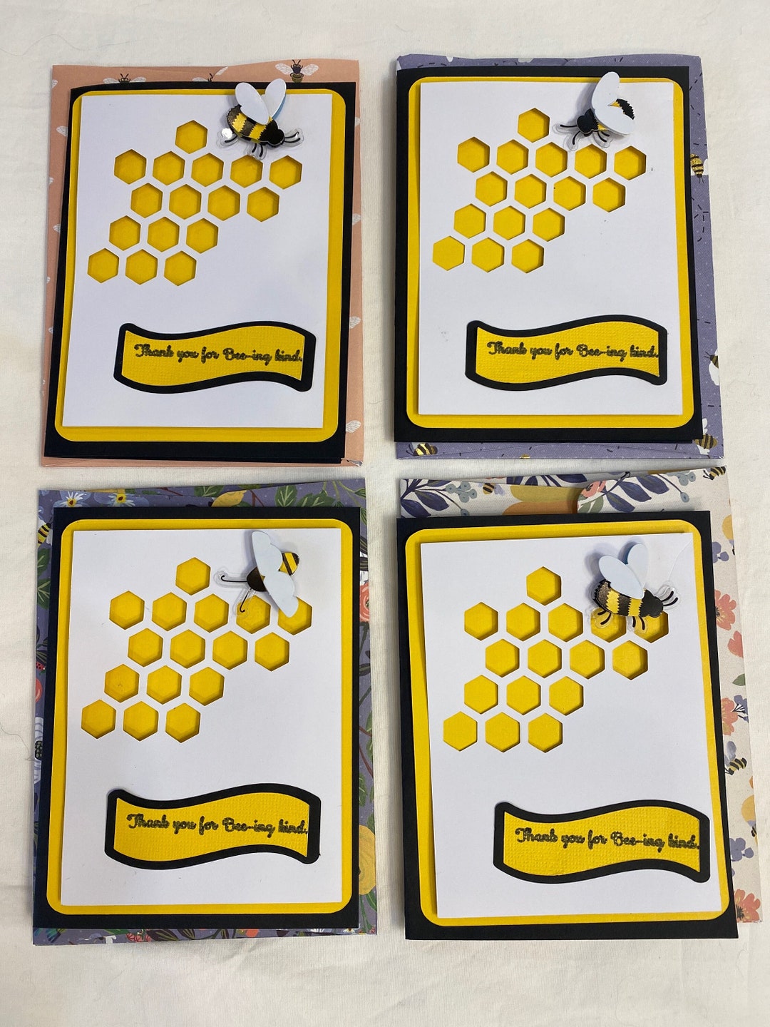 4 Thank You Cards With Envelopes Handmade. Ready to Write Pleasant ...