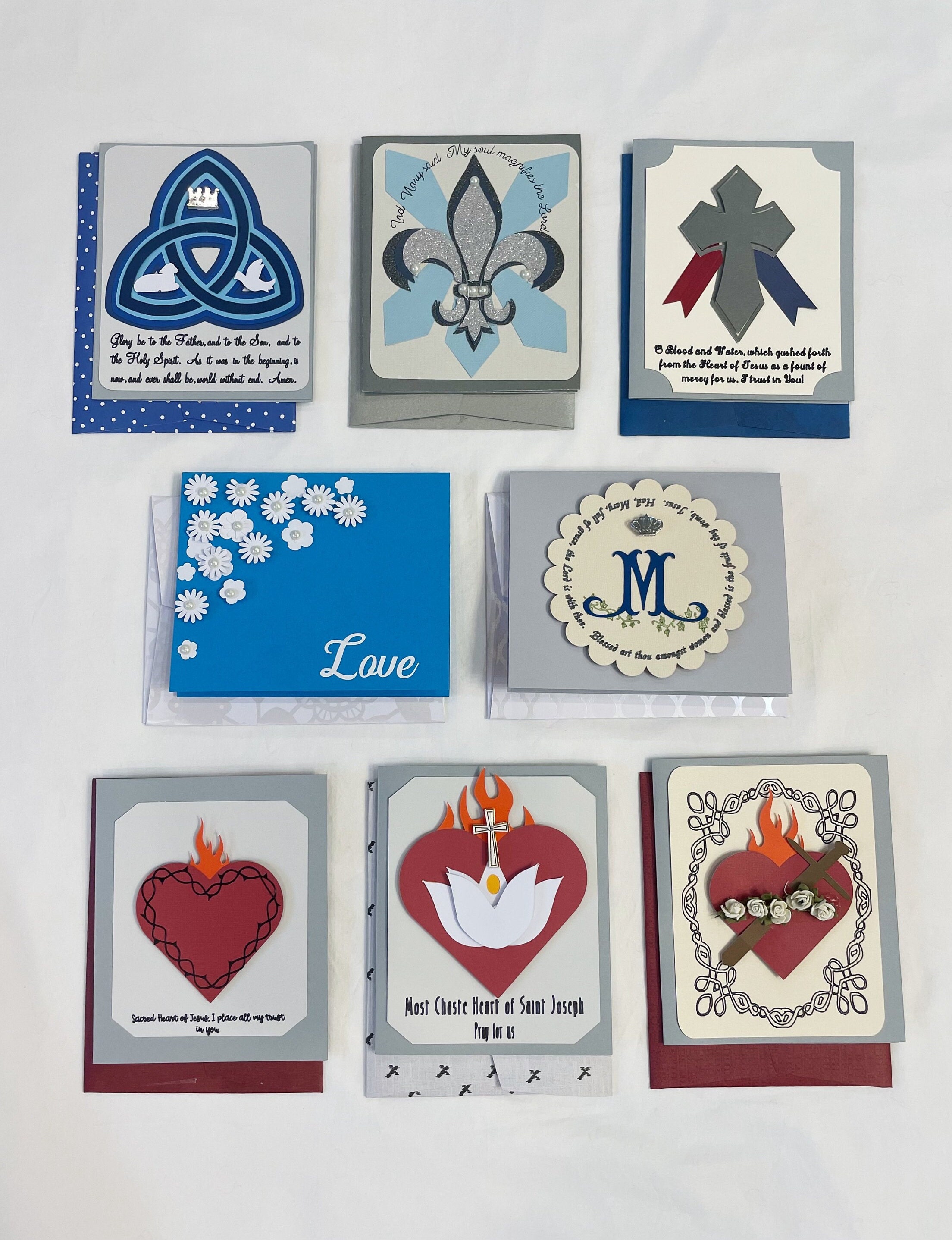 Catholic Stationary Cards. Handmade. Choose From 10 Different Choices ...