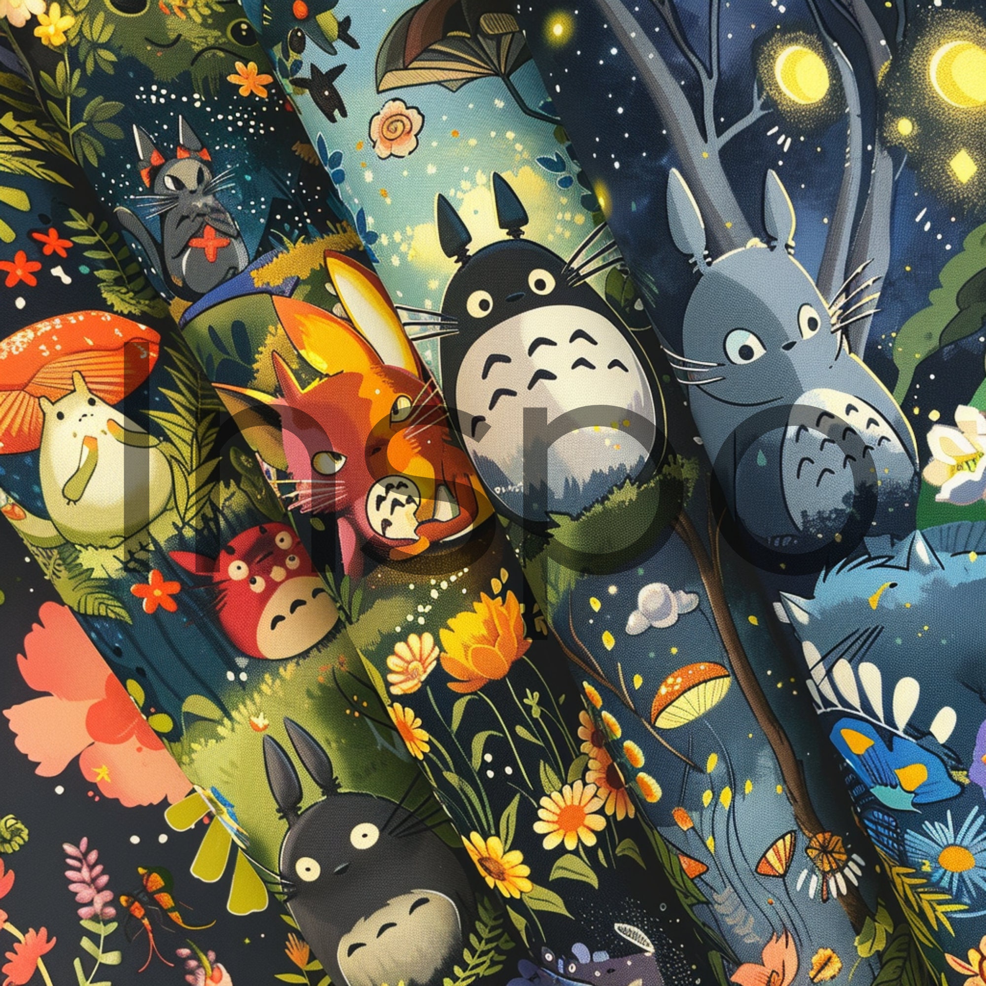 Vibrant Night Studio Ghibli Inspired Digital Paper, Vibrant Japanese ...