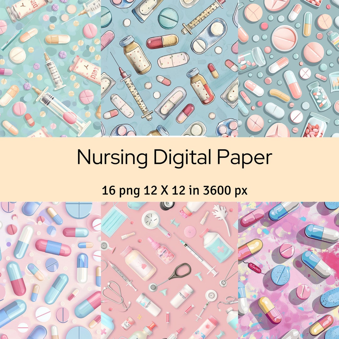 Nurse Seamless Pastel Pattern Digital Paper, Nurse,medical Background ...