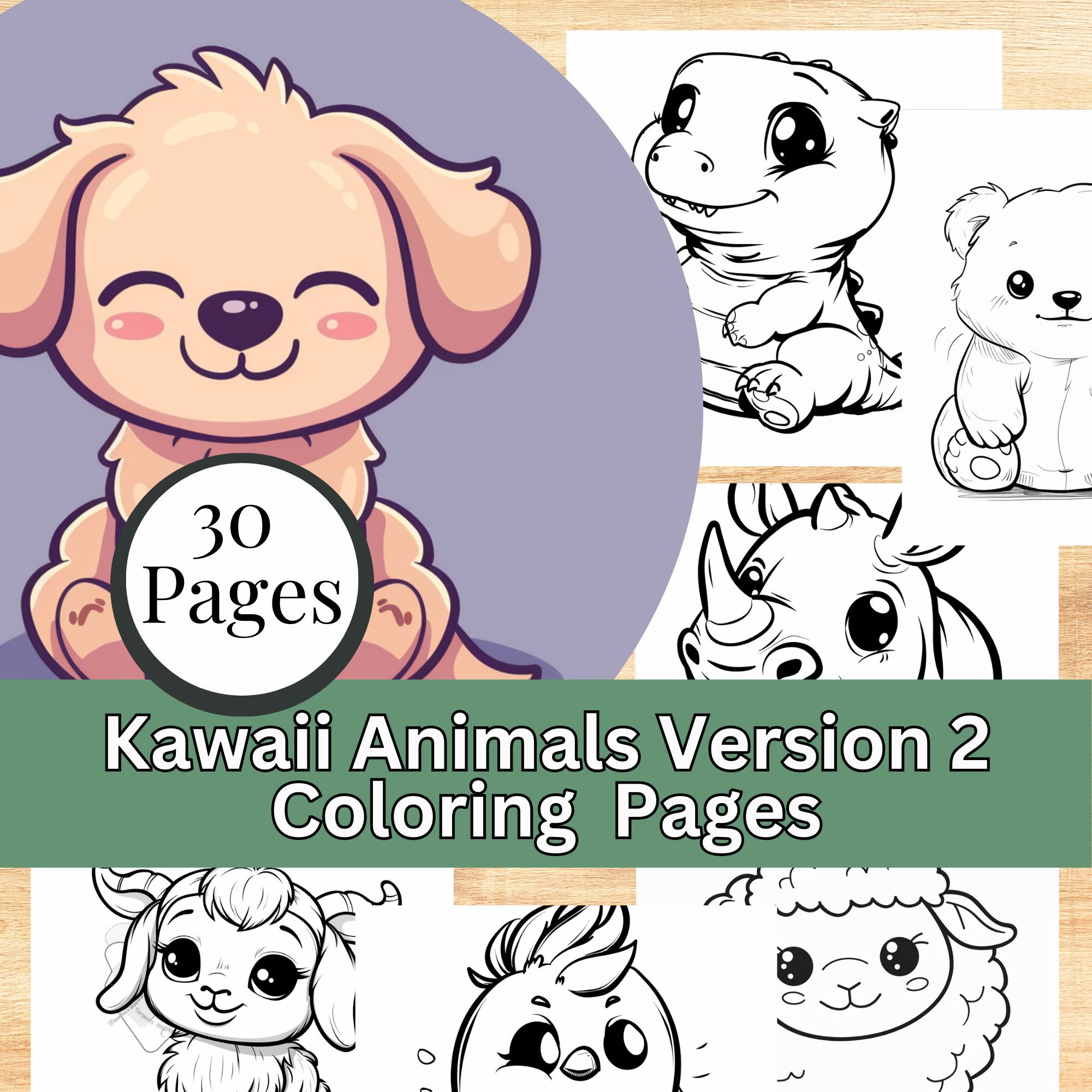 Printable Kawaii Animals Coloring Pages, 30 Printable Cute Animals ...