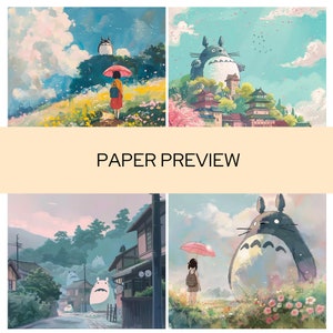 Ghibli Inspired Digital Paper, Anime Digital Paper, Ghibli Nature 16 ...