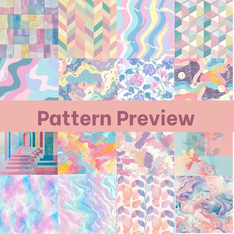 Pastel Aesthetic Digital Paper, Pastel Colors Digital Paper ...