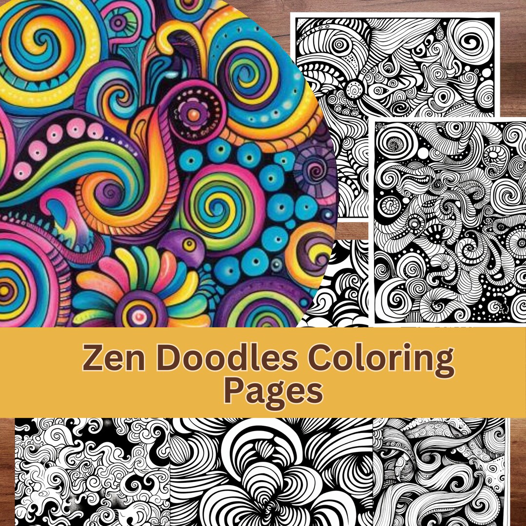 Zen Doodles Relaxing Coloring Pages, Adult Coloring Pages, Scribbles ...