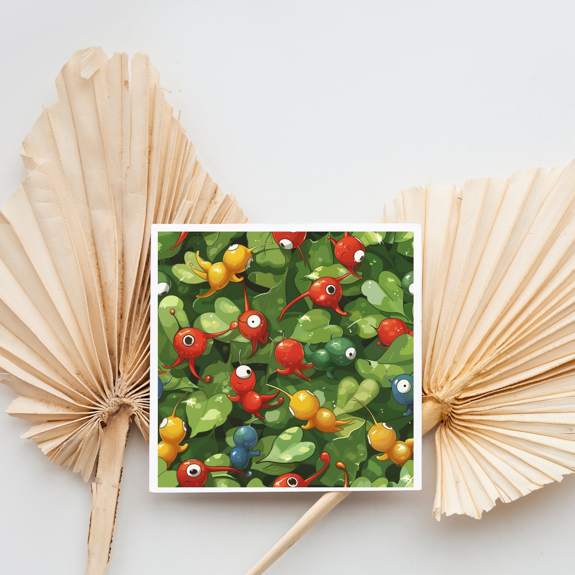 Pikmin Inspired Digital Paper: Scrapbooking Art (16, 12"x12" PNG ...