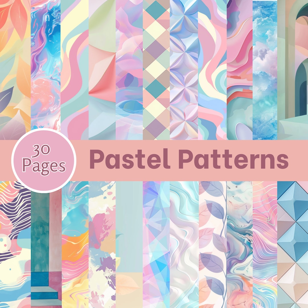 Pastel Aesthetic Digital Paper, Pastel Colors Digital Paper ...