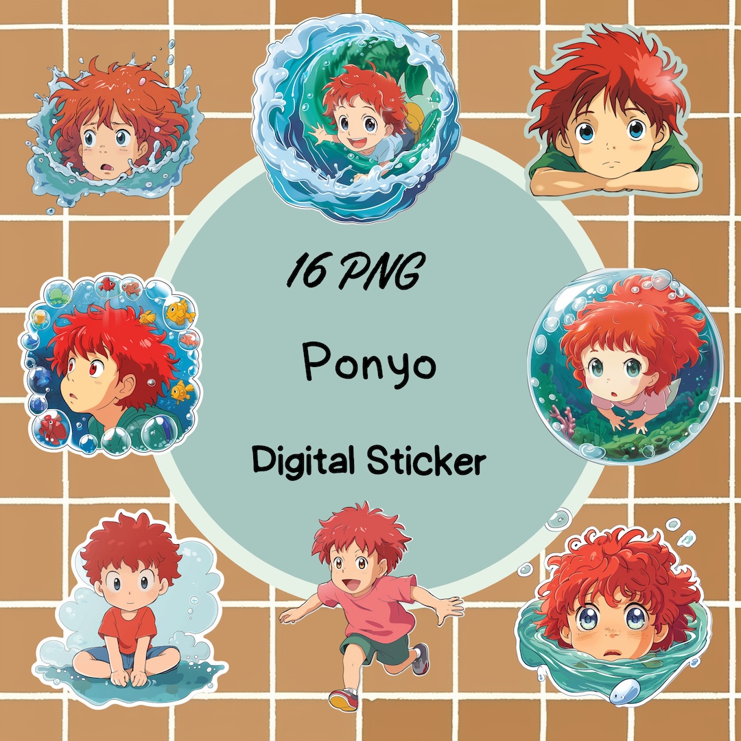 Ponyo Digital Sticker, PNG, Transparent Background, Anime Ghibli Ponyo ...