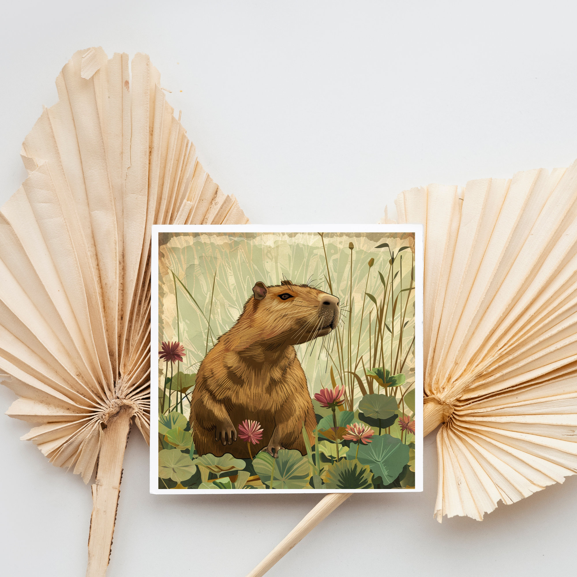 Capybara Digital Paper, Cute Capybara Art Paper, Nature Animal Digital ...
