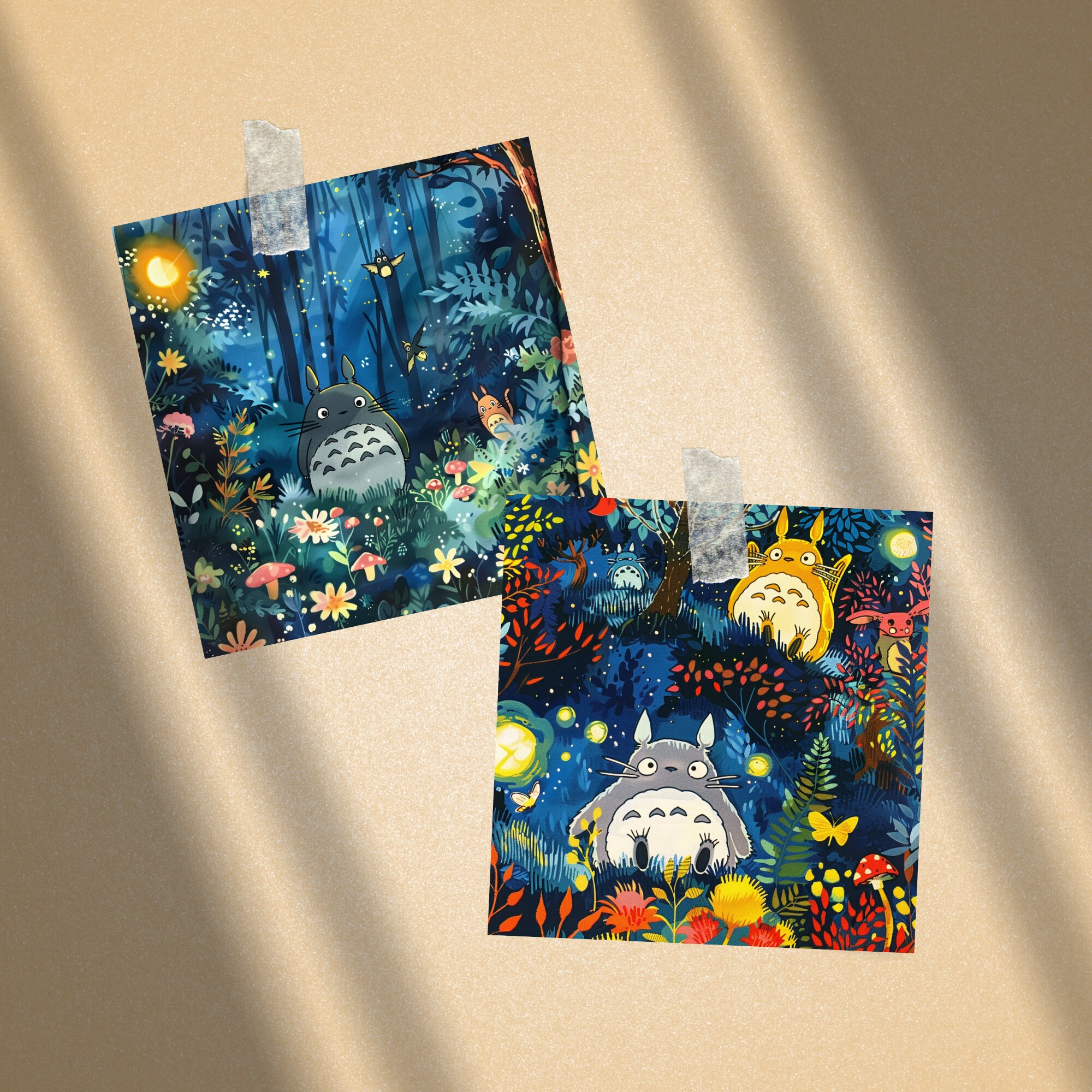 Vibrant Night Studio Ghibli Inspired Digital Paper, Vibrant Japanese ...