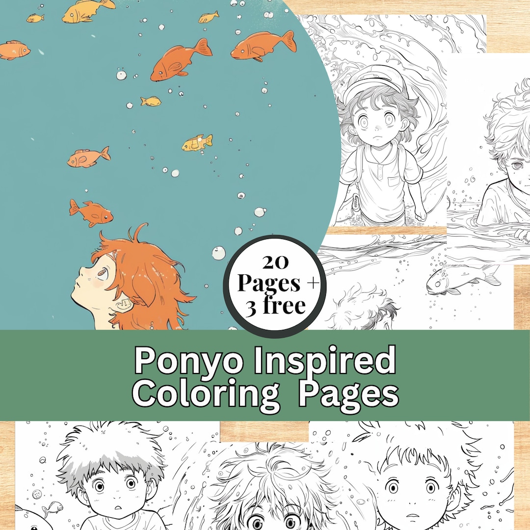Ponyo Inspired Coloring Paper, Studio Ghibli Ponyo Coloring Pages ...