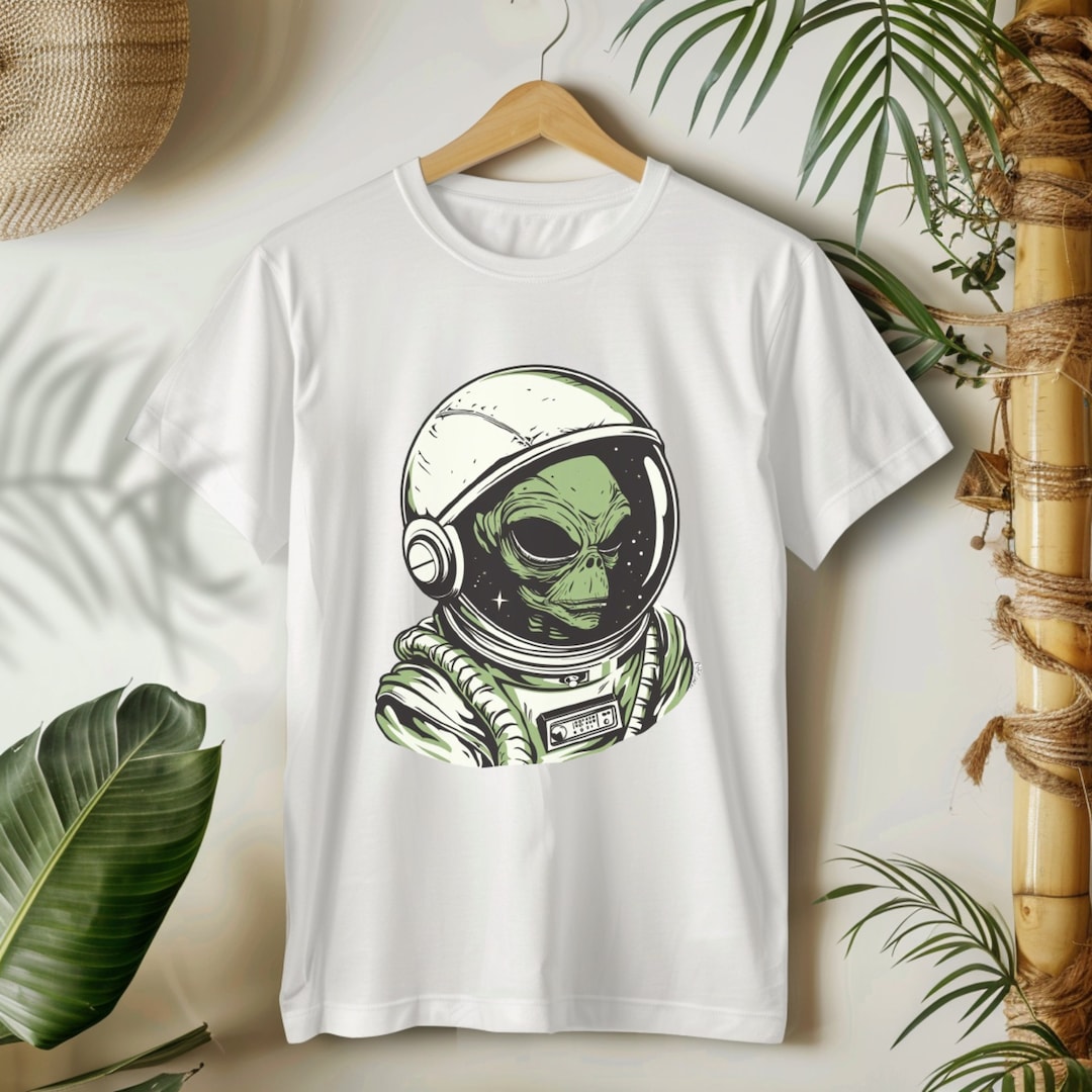 Alien Tshirt, Alien Astronaut Art Shirt, Cute Funny Alien Shirt, Alien ...