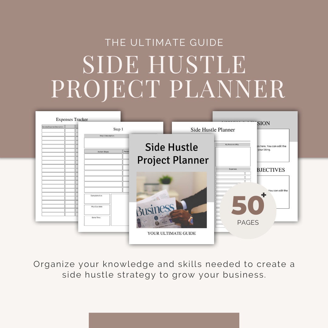 Side Hustler Planner, 50 Pages, Side Hustle Planner Template, Digital ...