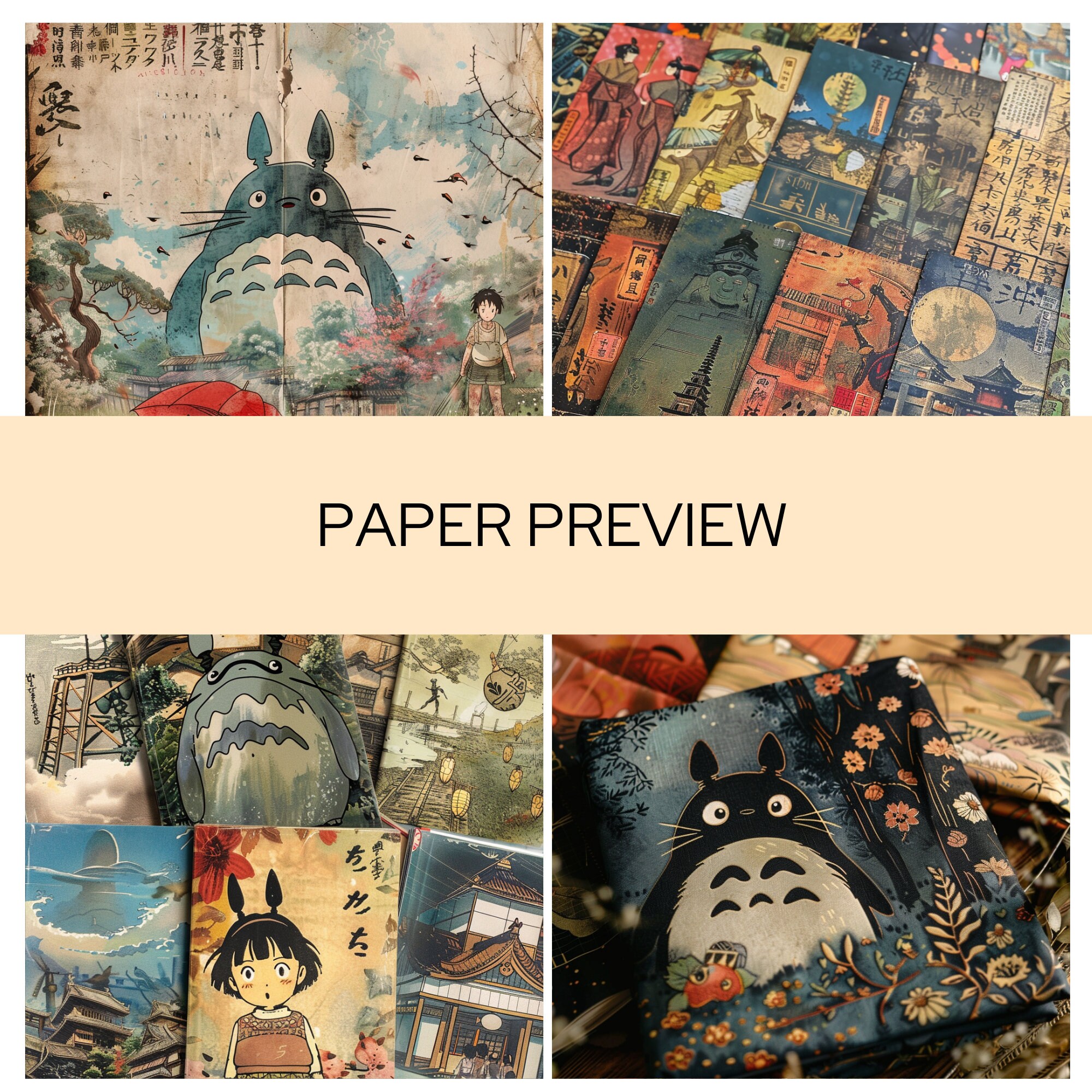 Studio Ghibli Junk Journal Digital Paper, Anime Lover Ghibli Junk ...