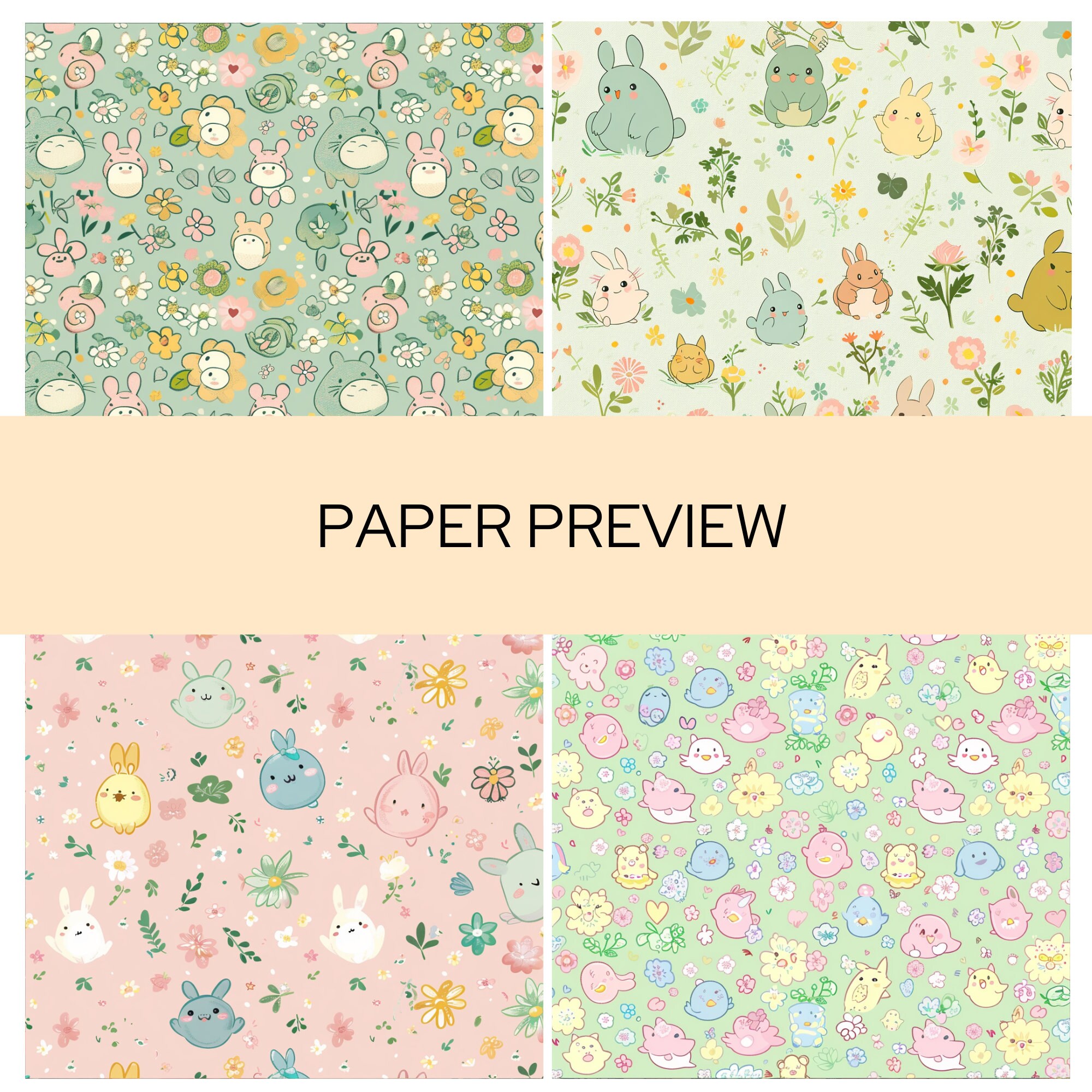 Pastel Studio Ghibli Digital Paper, Bundle Digital Paper 16 12 X 12 In ...
