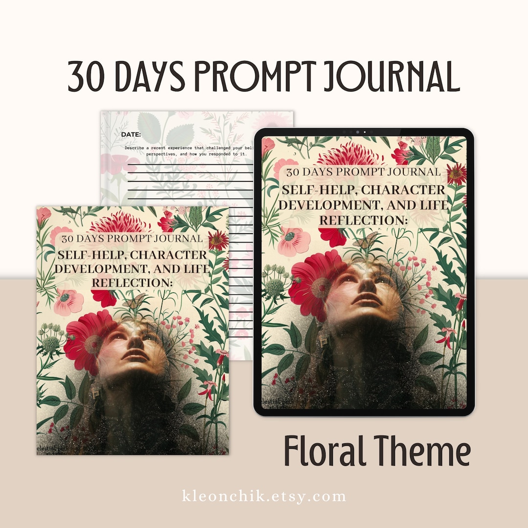30 Days of Self-reflection: Floral Prompt Journal (digital Download) - Etsy