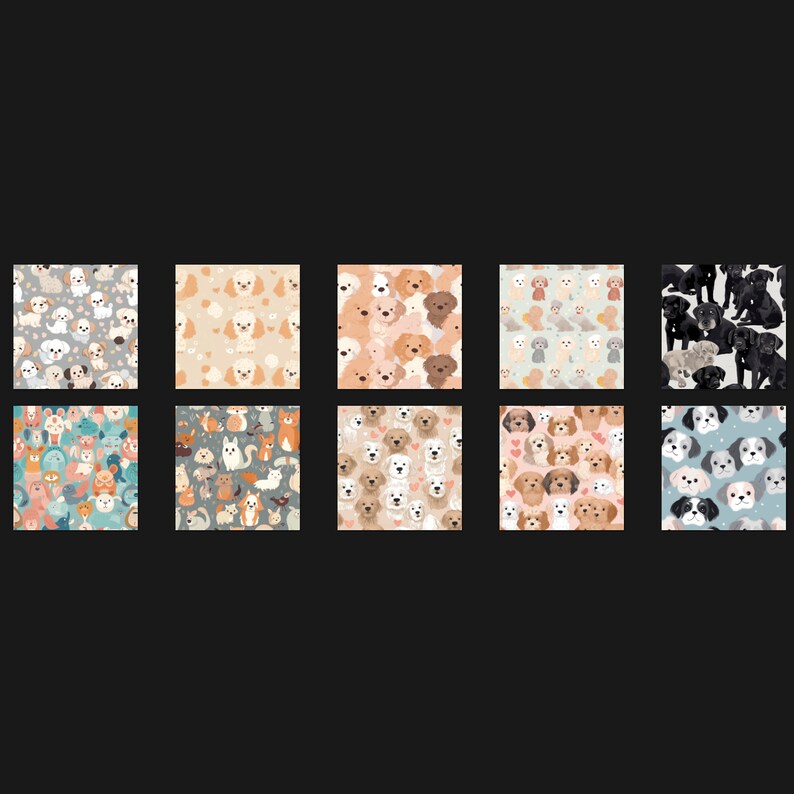 Animal Digital Paper, Pet Patterns, Dog Print, Seamless Patterns, DIY ...