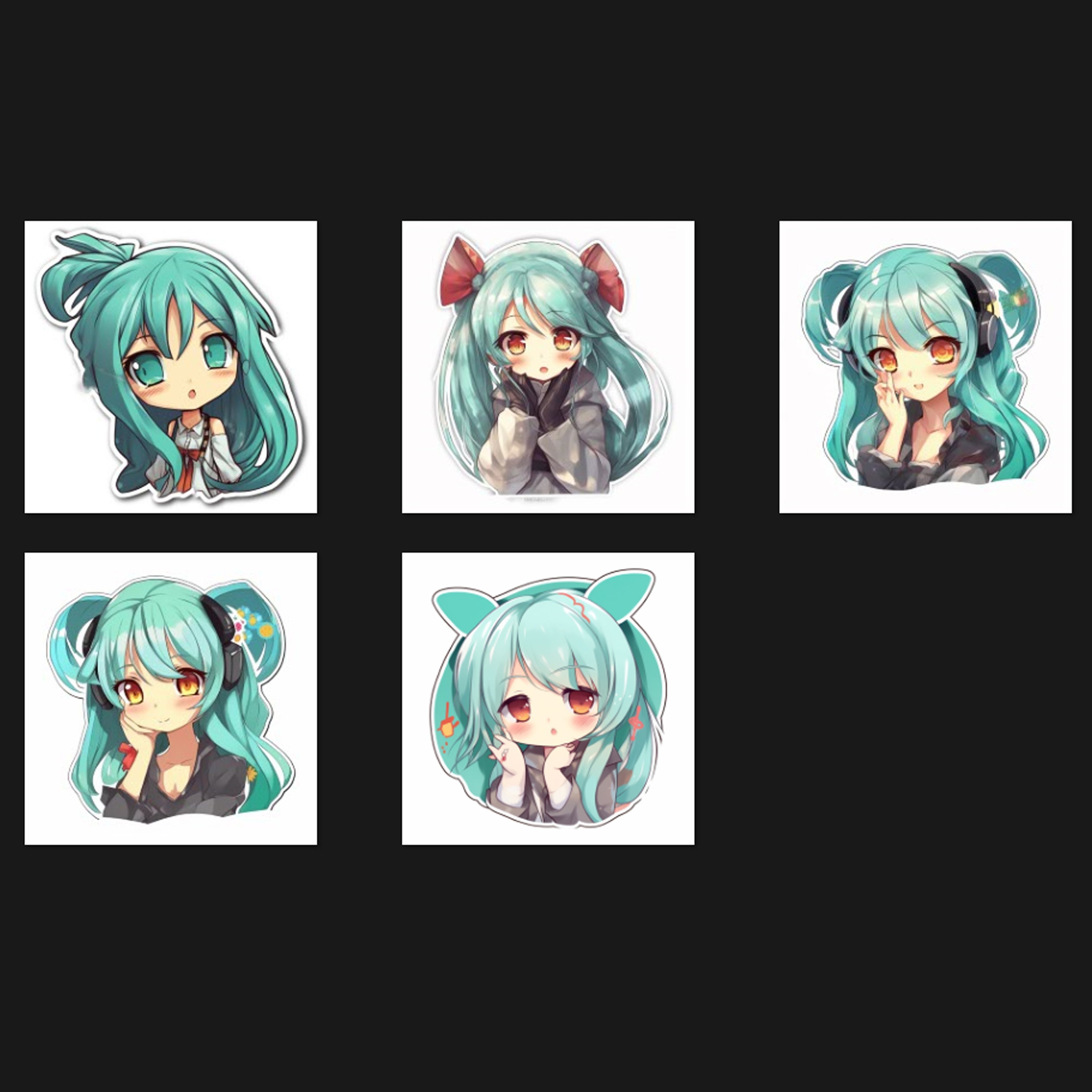 ANIME Clipart, Digital Sticker Pack, Planner Stickers, Hatsune Miku ...