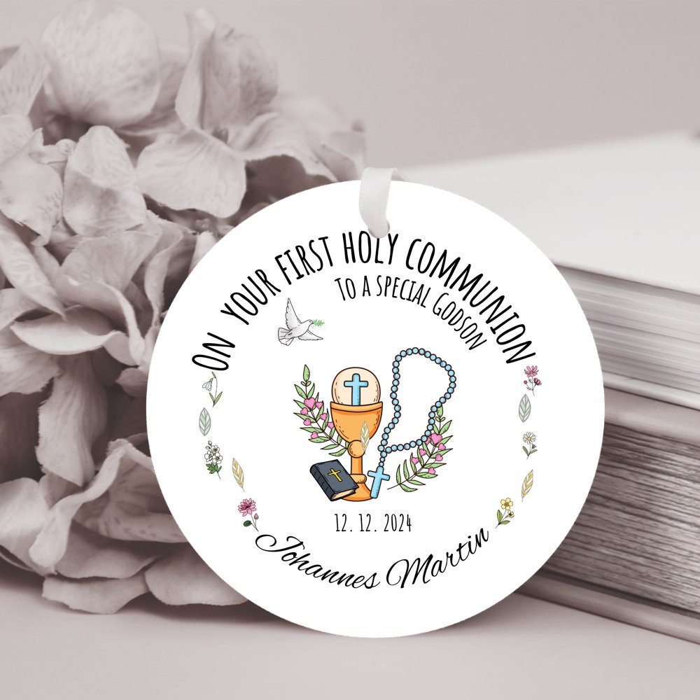 Personalized First Holy Communion Ornament, Custom Catholic Gift for ...