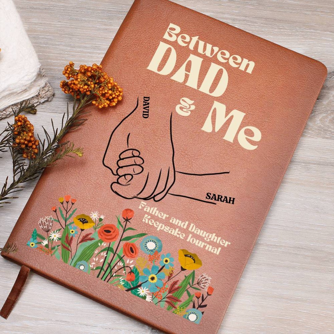 Personalized Graphic Leather Journal for Dad and Daughter, Custom ...