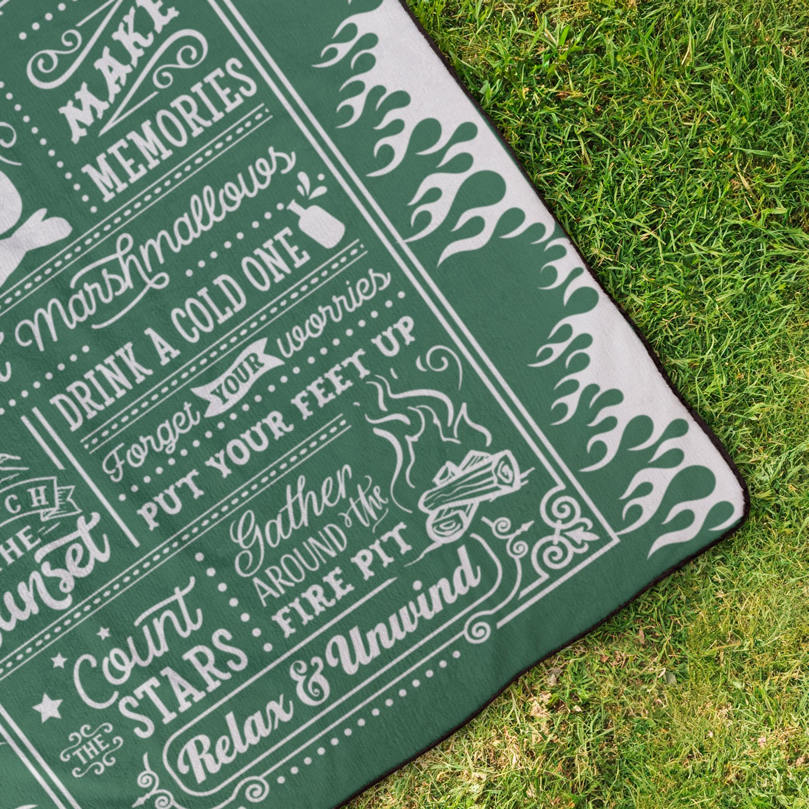 Fire Pit Rules Stadium Picnic Blanket - Super-soft Fleece, Water ...