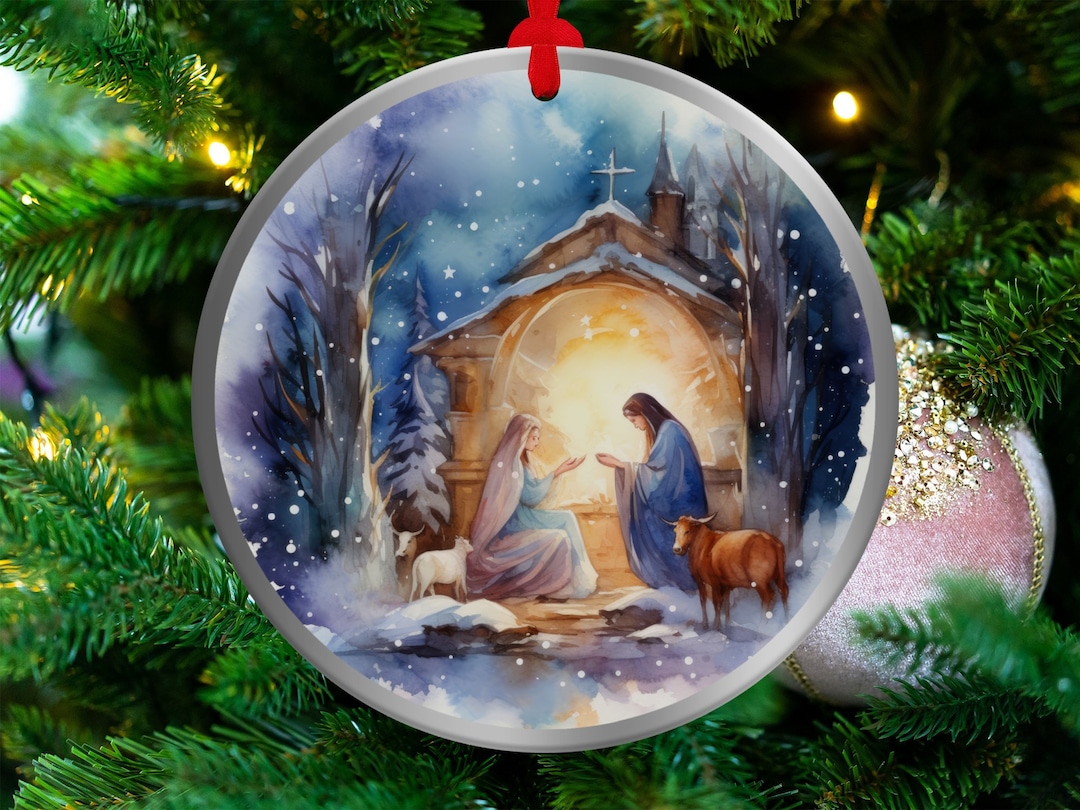 Mother Mary and Woman Nativity Christmas Ornament, Jesus, Mary, Joseph ...