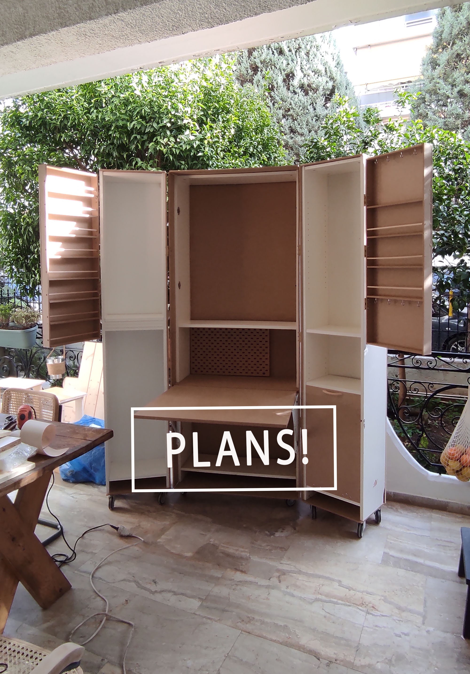 DIGITAL Download PDF PLANS for the Craft Cabinet Foldable Craftroom ...