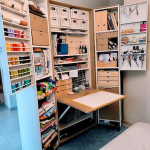 Craft Table Compact Crafting Table Base Storage Cabinet Craft Supplies ...