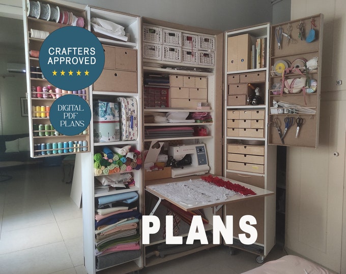 DIGITAL Download PDF PLANS for the Craft Cabinet Foldable Craftroom ...