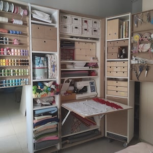 Craft Table Compact Crafting Table Base Storage Cabinet Craft Supplies ...