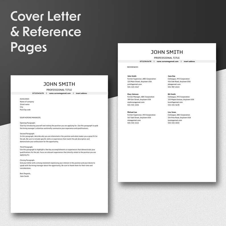 Resume & CV Template for Microsoft Word, Google Docs and Apple Pages ...