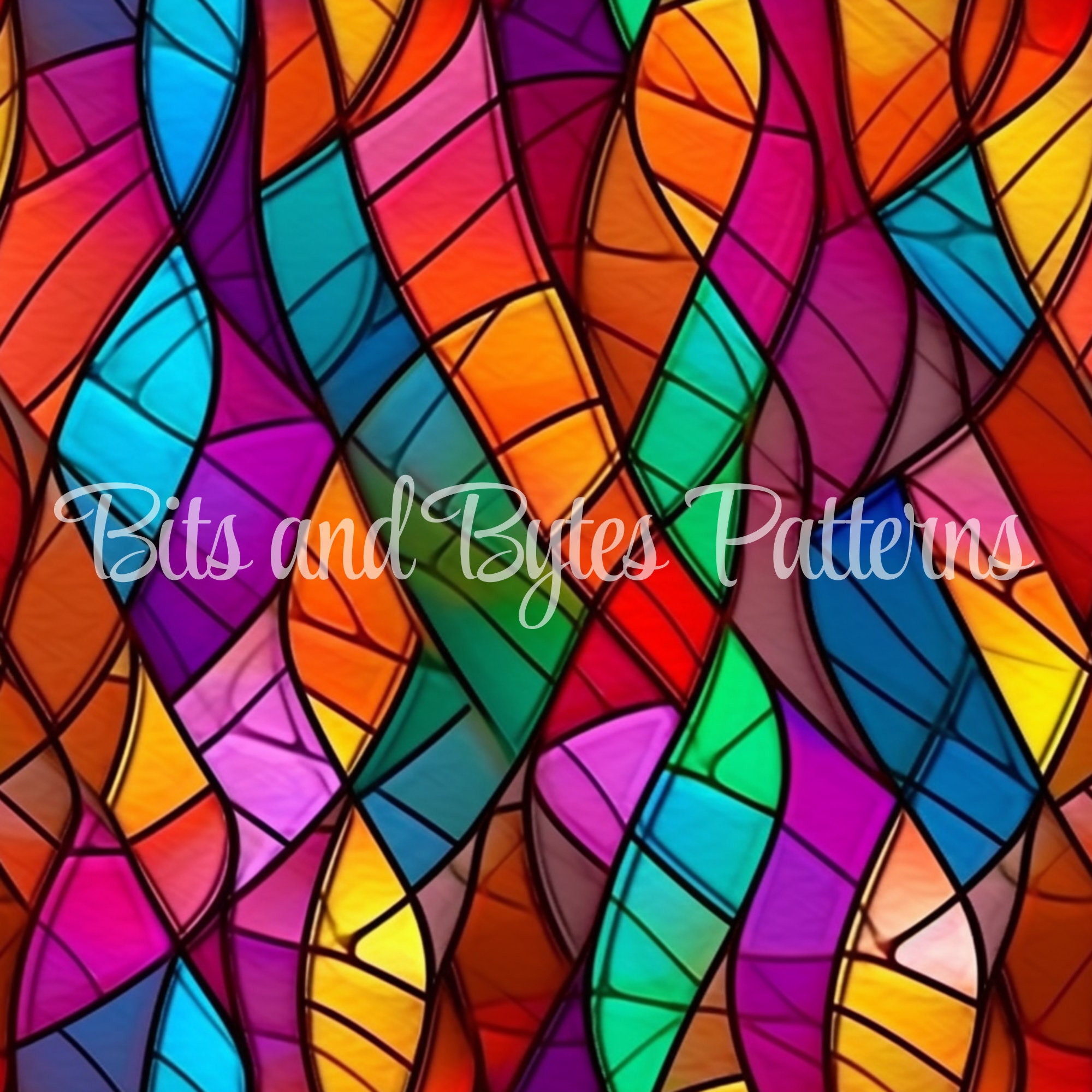 Bold and Vibrant Stained Glass Seamless Patterns - Creative Color ...