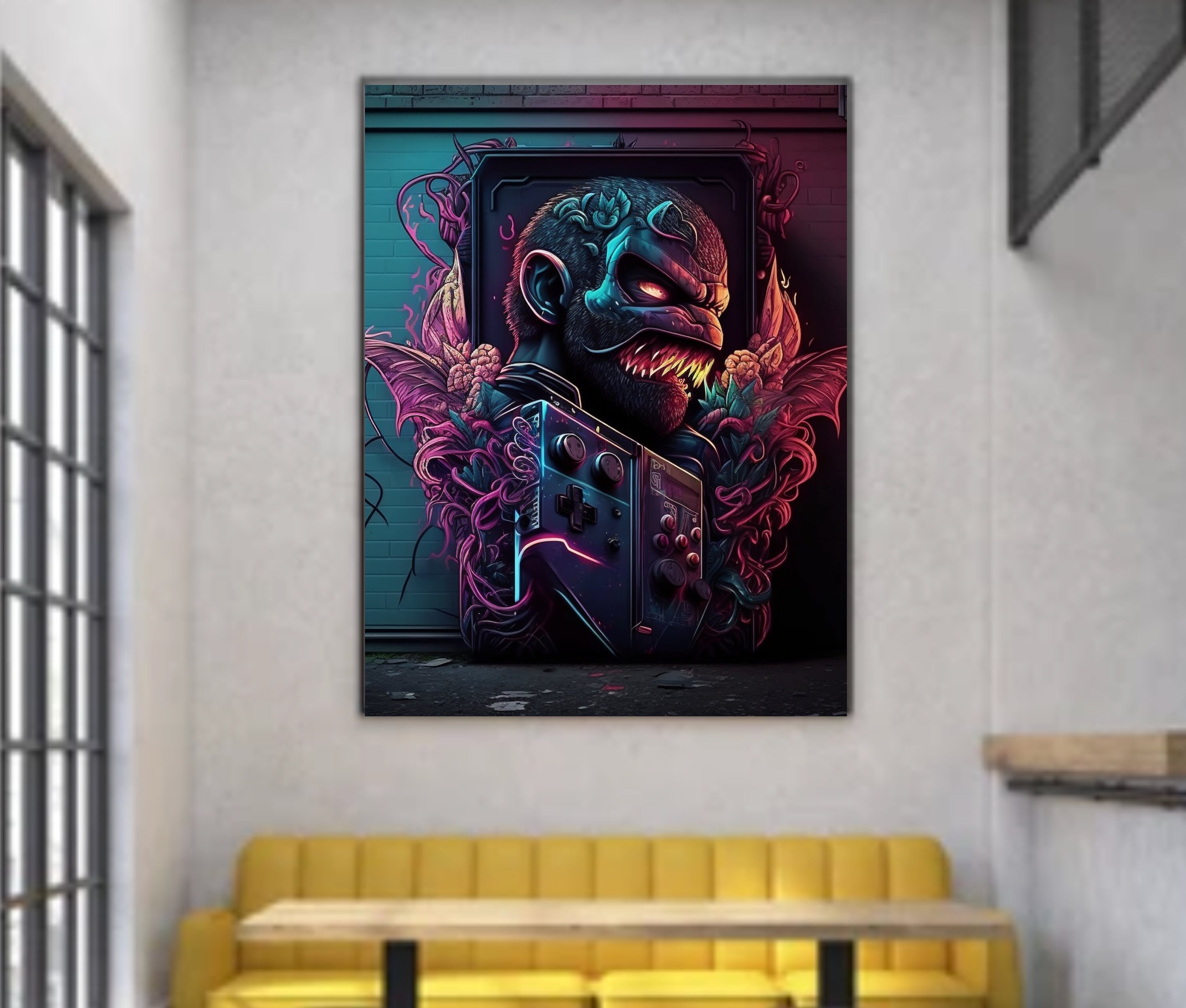 Neon Digital Graffiti Digital Graffiti Street Wall Art Urban - Etsy