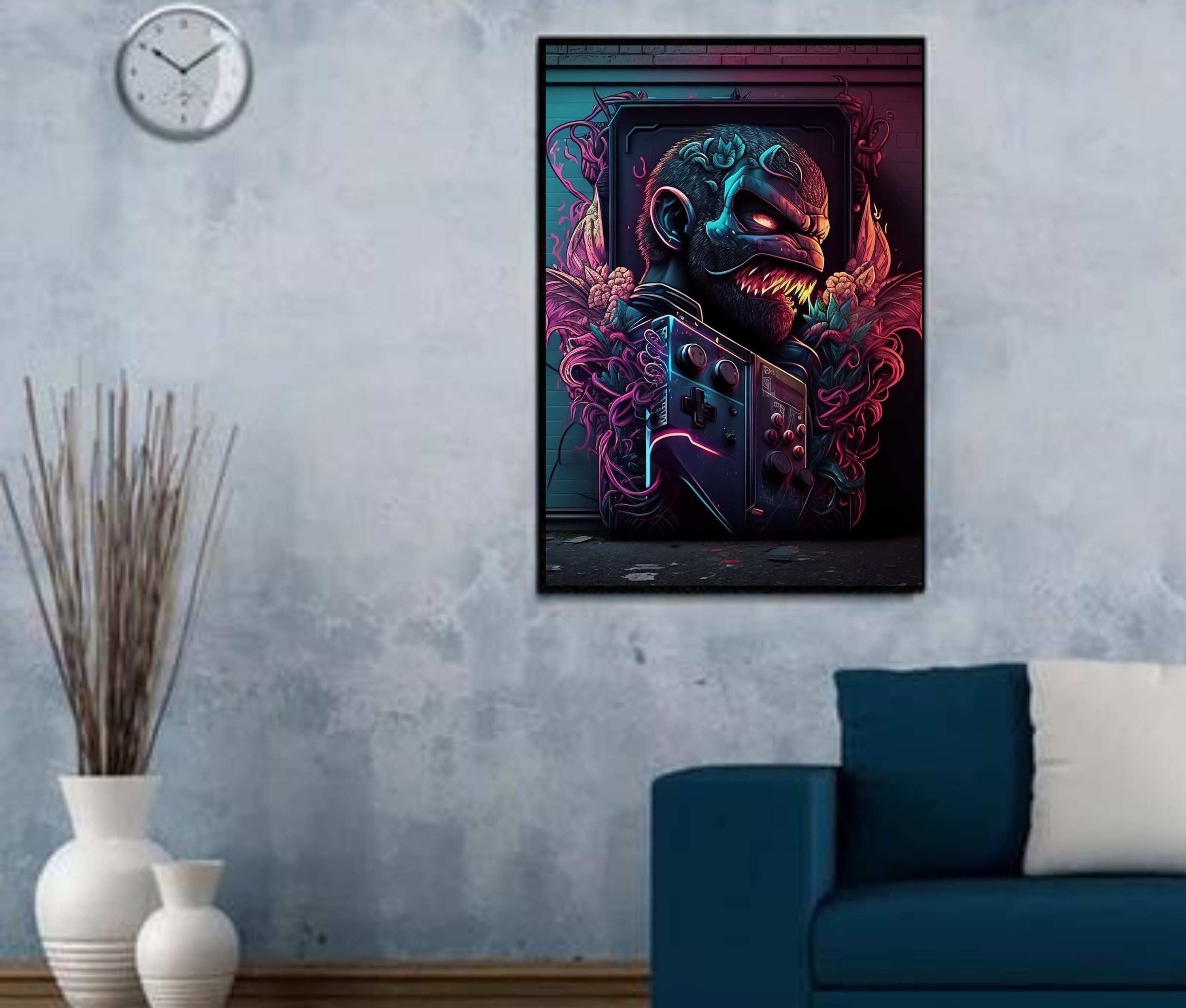 Neon Digital Graffiti Digital Graffiti Street Wall Art Urban - Etsy