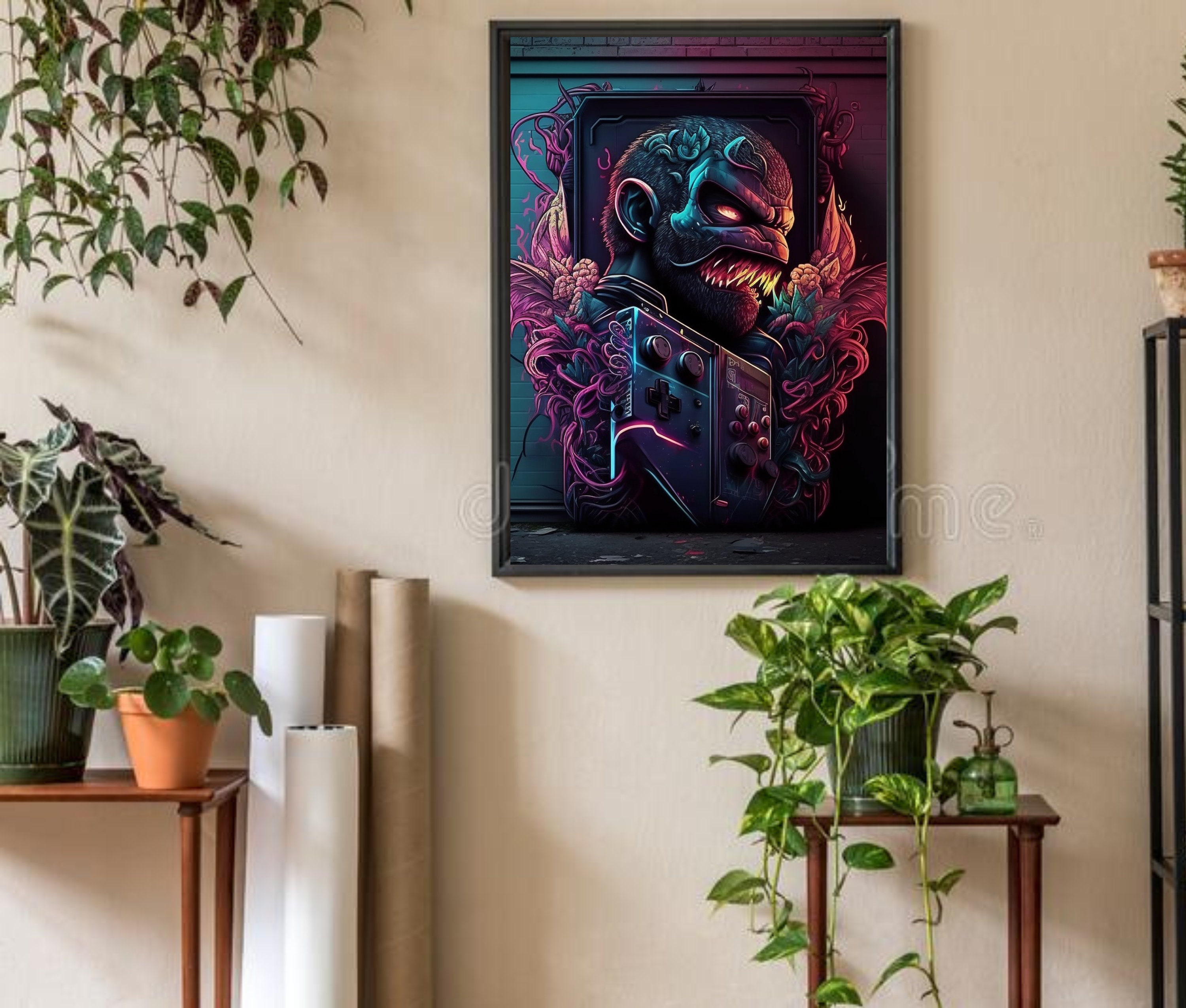 Neon Digital Graffiti Digital Graffiti Street Wall Art Urban - Etsy