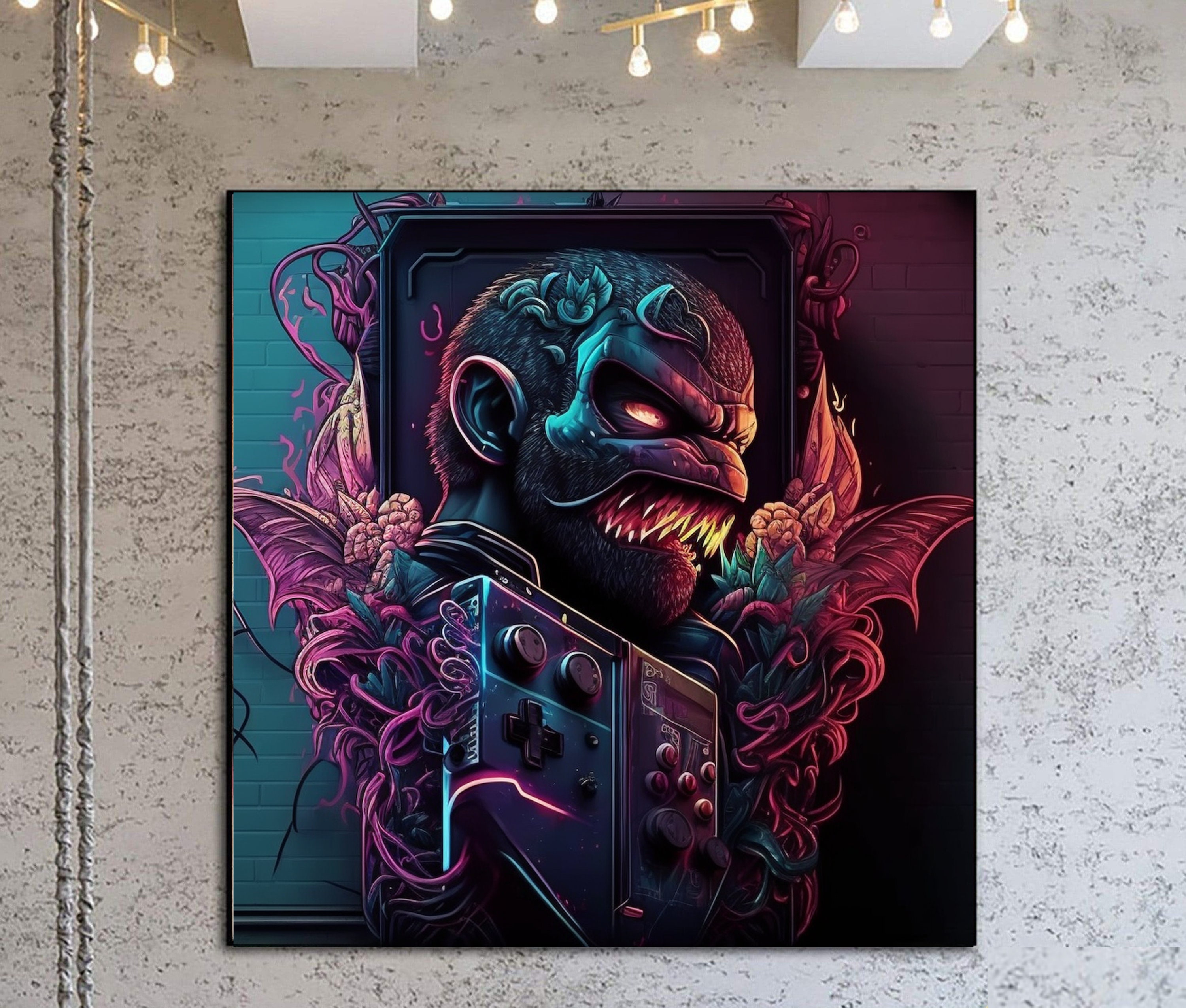 Neon Digital Graffiti Digital Graffiti Street Wall Art Urban - Etsy