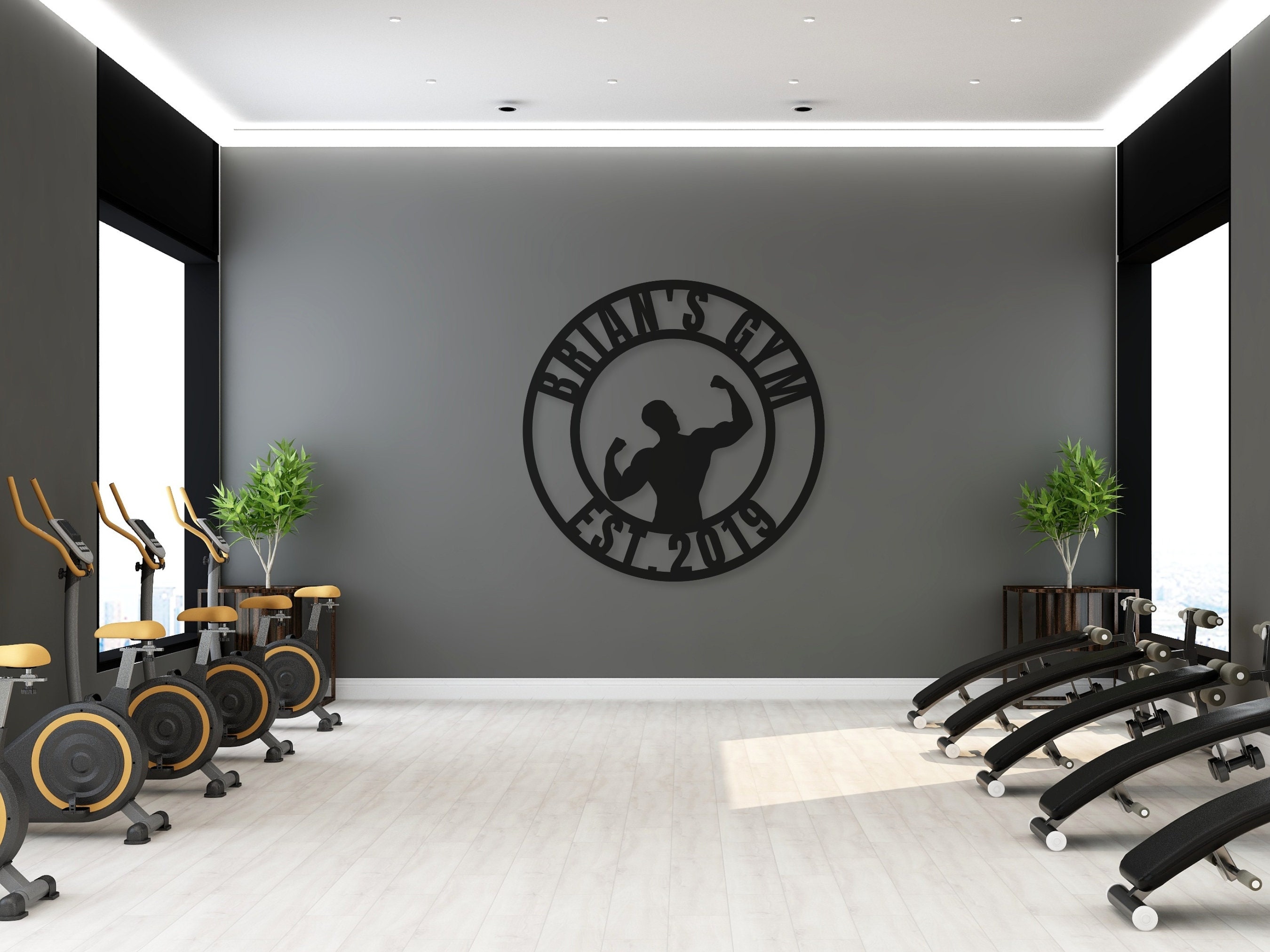 Custom Gym Metal Sign, Home Gym Sign, Personalized Gym Wall Art ...