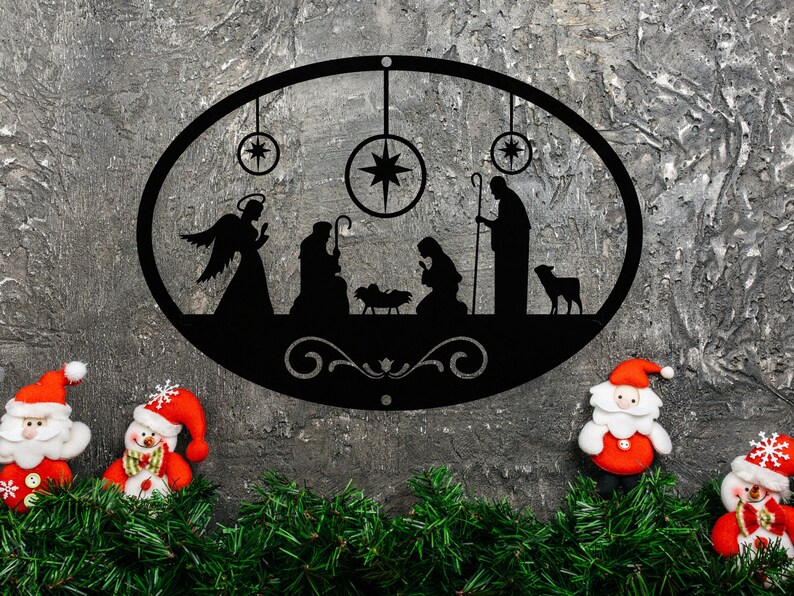 Nativity Metal Sign Christmas Nativity Scene Metal Art Nativity Scenes ...