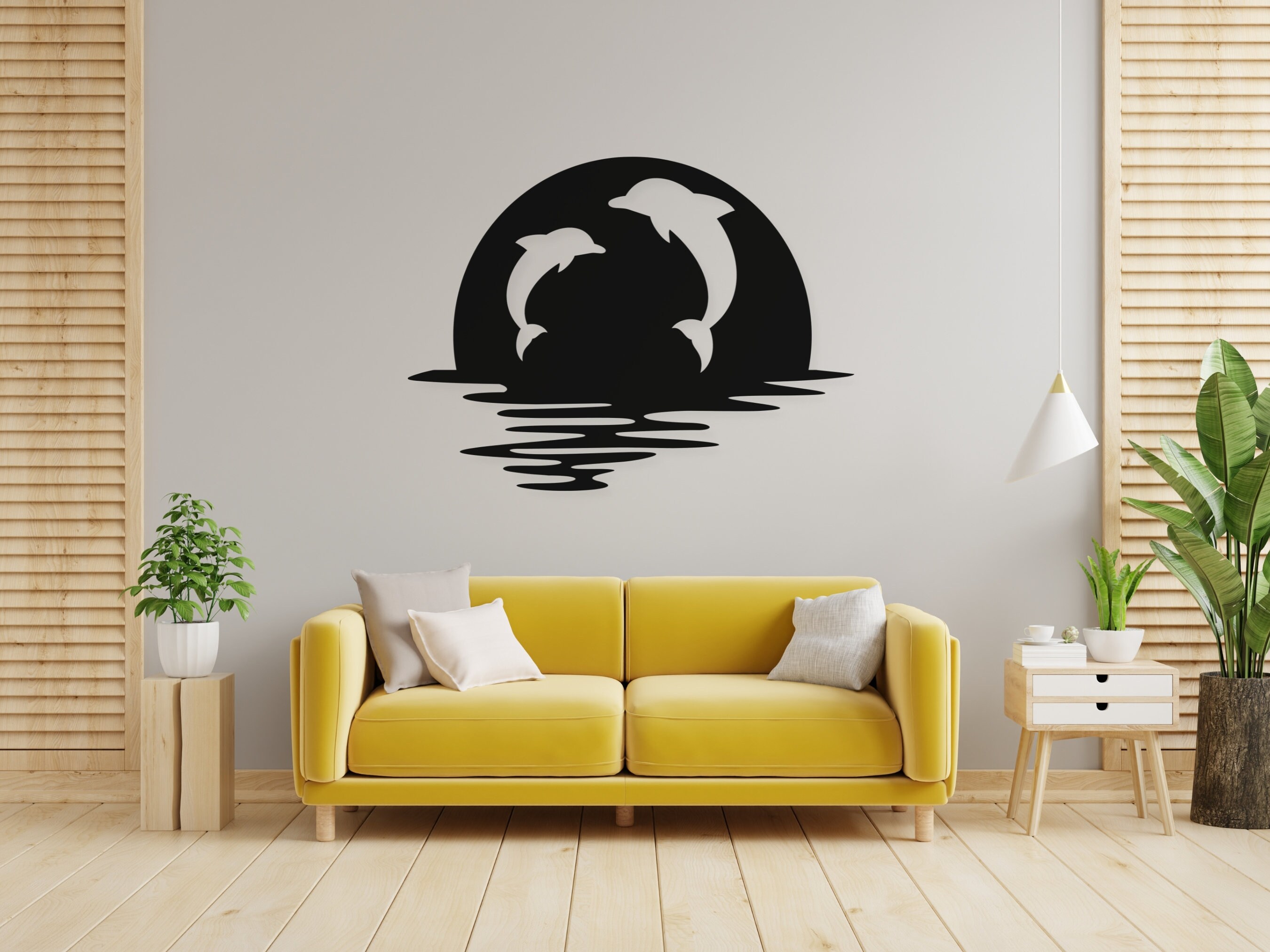 SUN SPARKLE - Metal Wall Art - Sunrise Wall Art - Sun and Dolphins ...