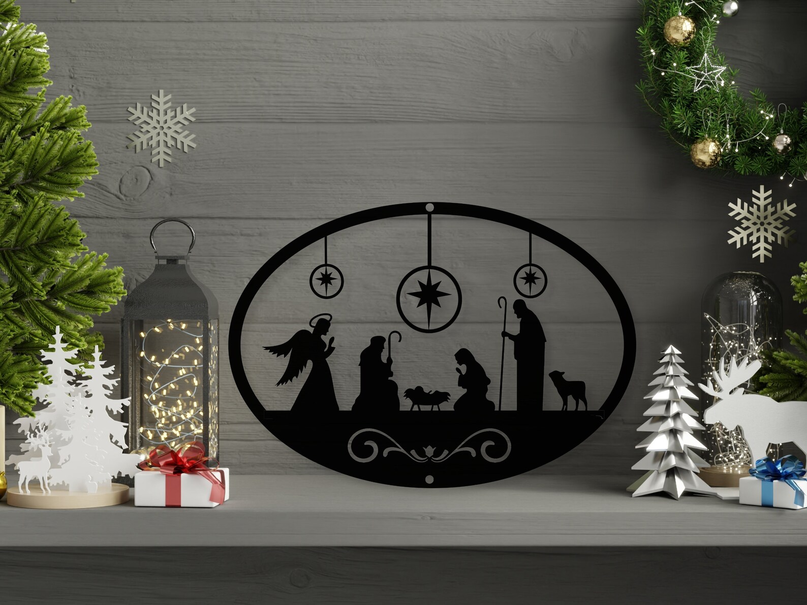 Nativity Metal Sign Christmas Nativity Scene Metal Art Nativity Scenes ...