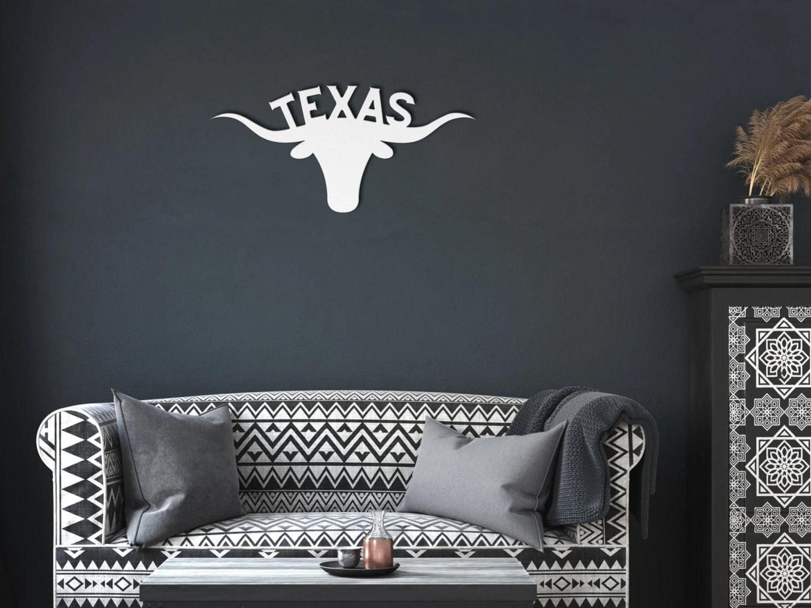 Longhorn Metal Sign, Longhorn Metal Wall Art, Longhorn Gift, Cow Skull ...