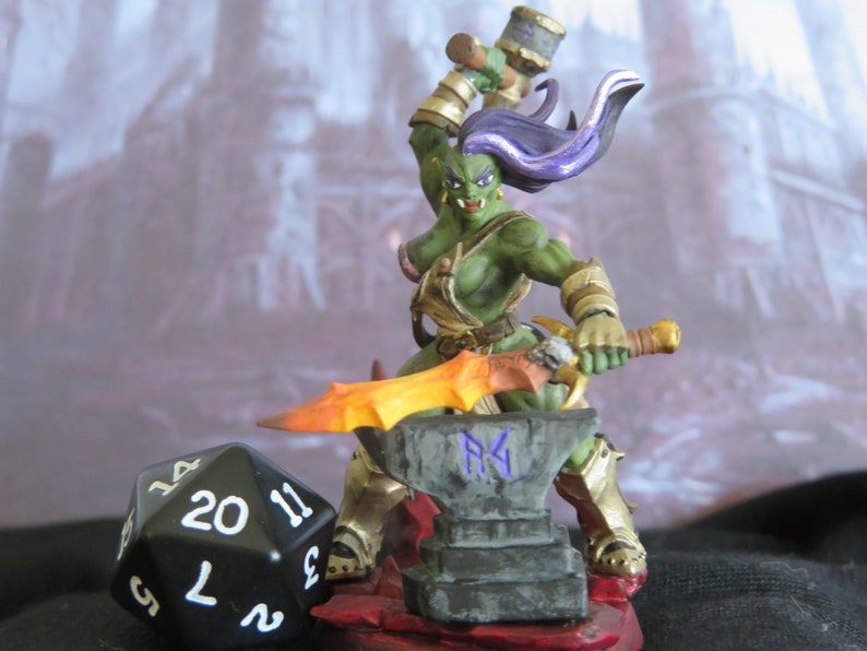 Female Orc Blacksmith Painted Resin Miniature - Etsy