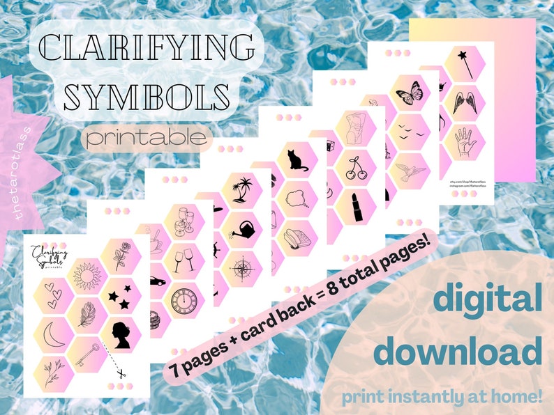 Clarifying Symbols: 63 Pc Printable Oracle Card Deck | Clarifying Cards ...