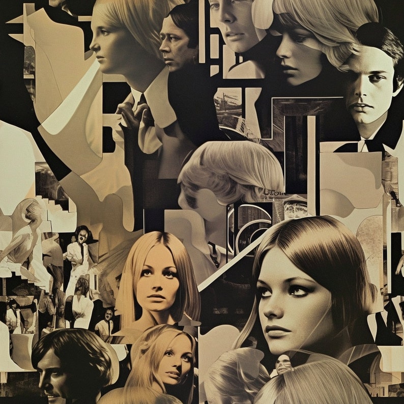 12 Pack Retro Futuristic Collage Patterns - Etsy