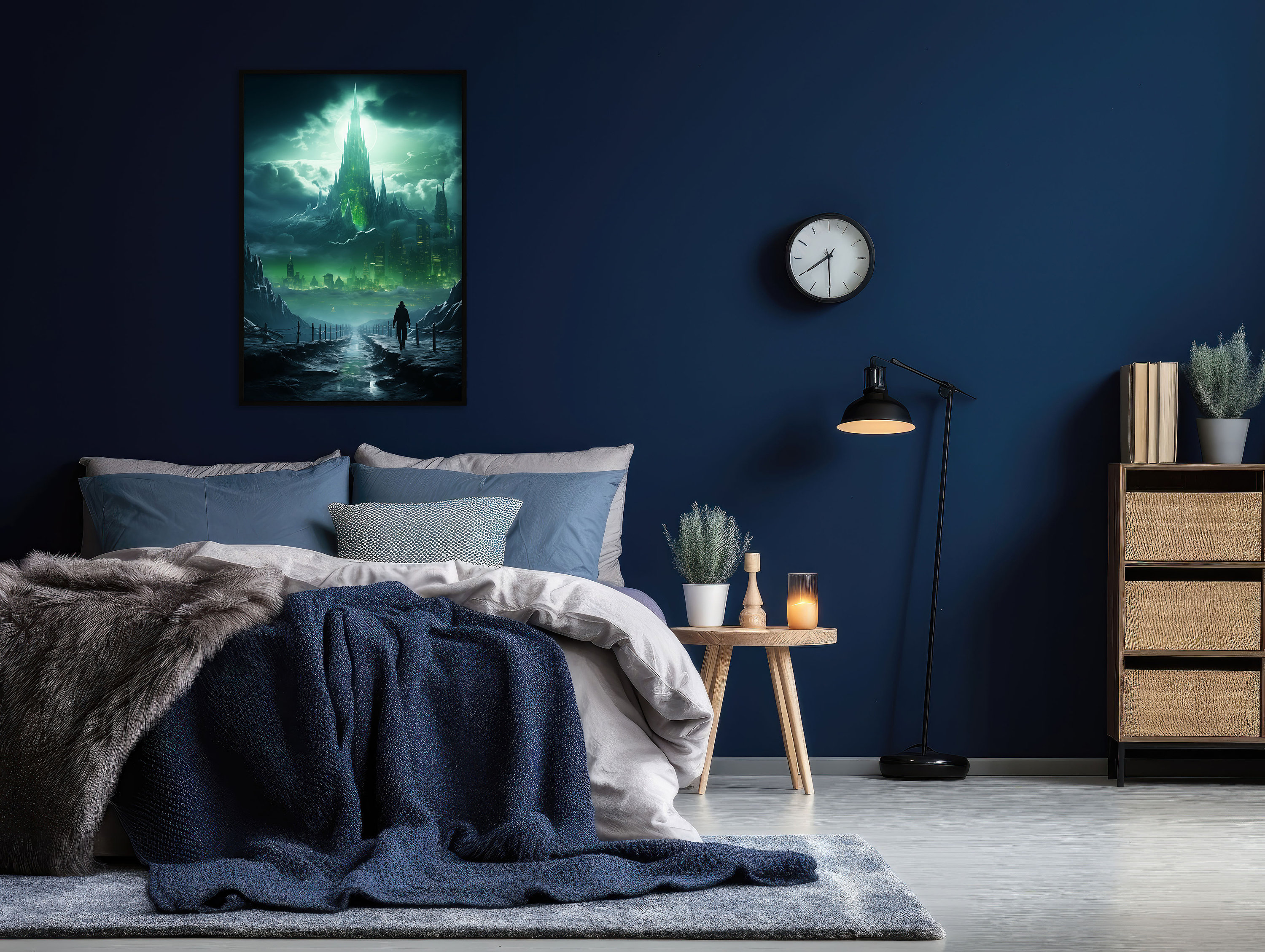 Mystical Magical Glowing Spire Framed Poster, Moonlit Otherworldly ...