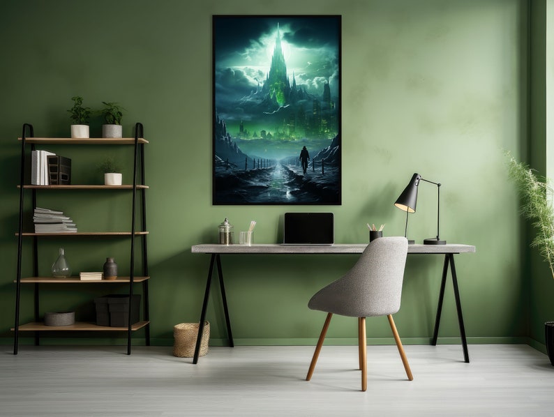 Mystical Magical Glowing Spire Framed Poster, Moonlit Otherworldly ...