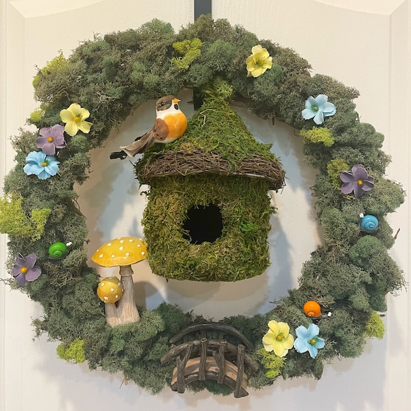 Birdhouse Wreath - Etsy
