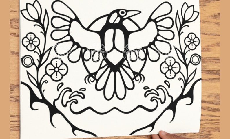 Spring Bird Colouring Page: Ojibwe Indigenous Art (digital Download) - Etsy