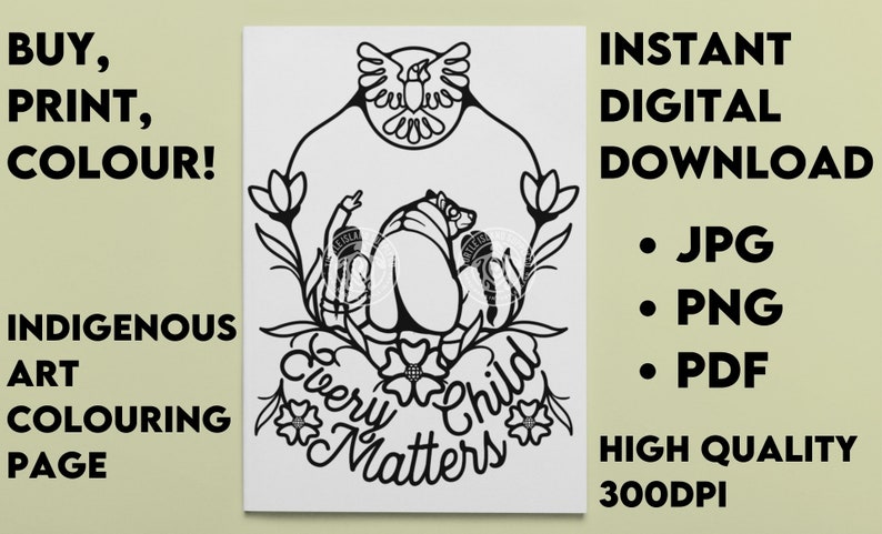 Every Child Matters Binesi Digital Download Indigenous Art Colouring ...